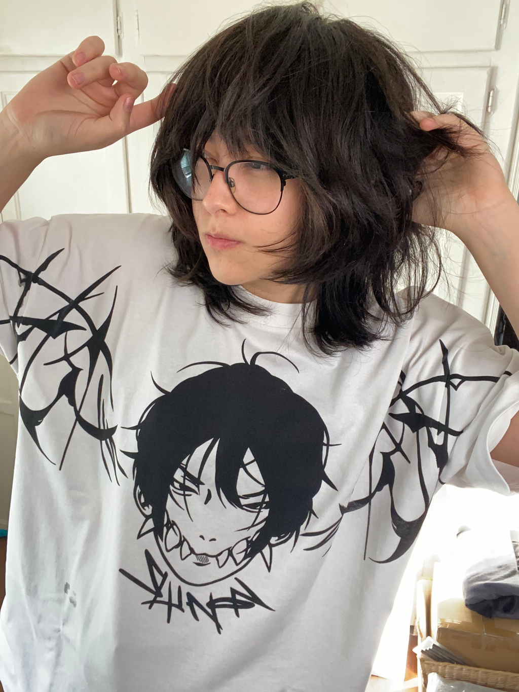 T-Shirt: Karuma Black and White Design – SHINON CREATIONS INC